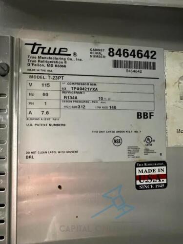 True Single Door Upright Stainless Steel Refrigerator