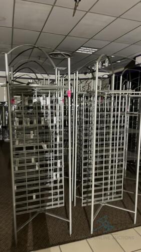 22 Metal shelving and item hanging racks