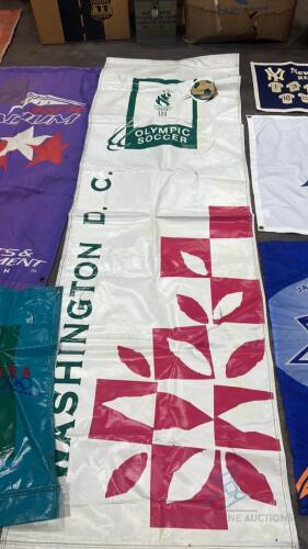 Lot of 17 Assorted Banners - Rare Olympic Banners & More!