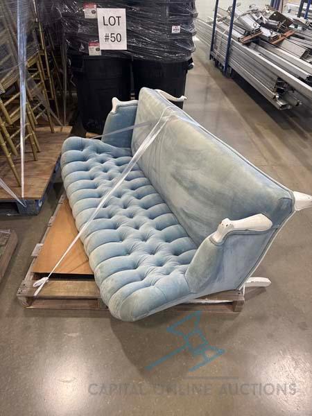 Blue Velvet Settee